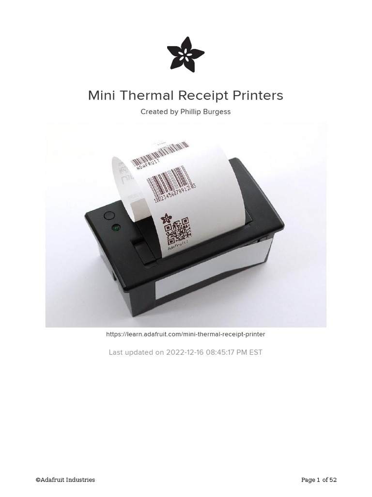 Datasheet Thermal Printer | PDF | Electrical Connector | Printer (Computing)