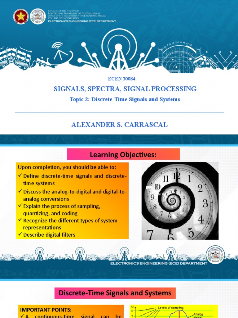 Course Topic 2. Discrete-Time Signals and Systems (16x9) | PDF | Analog To Digital Converter ...