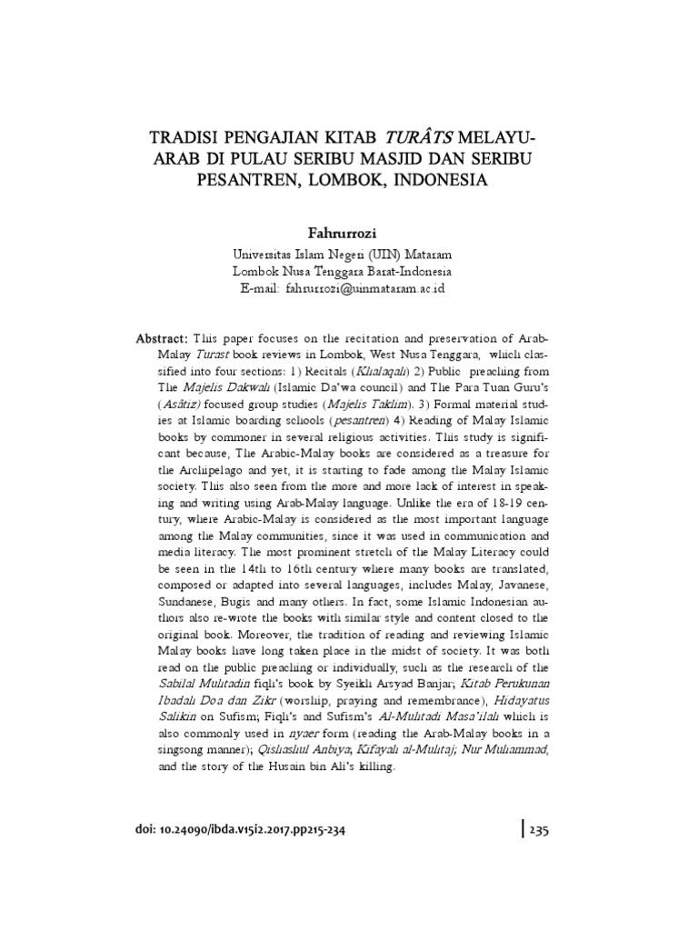 Tradisi Baca Kitab Turats di Lombok | PDF | Abrahamic Religions ...