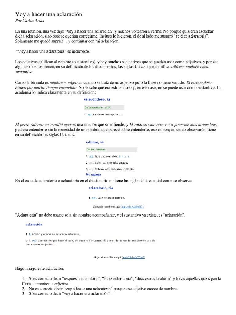 Carlos Arias - Voy A Hacer Una Aclaración (20220429) | PDF