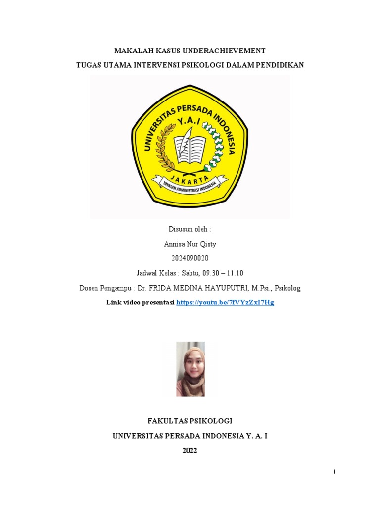 Makalah Kasus Underachievement | PDF