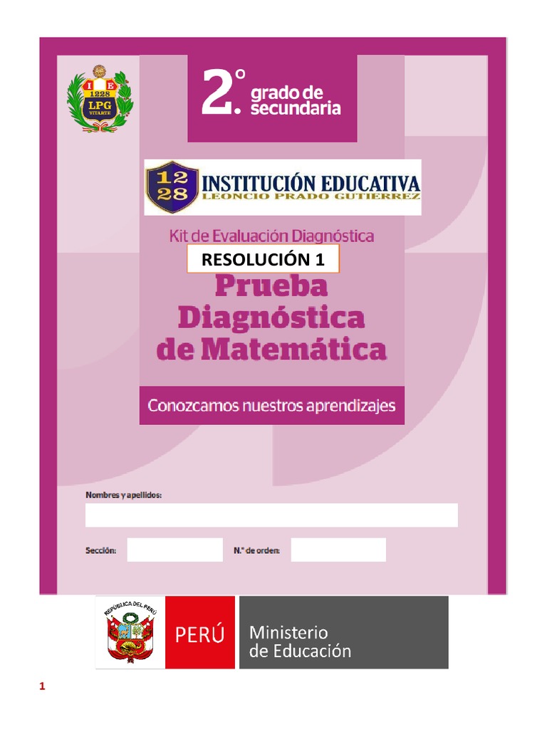 Ficha Diagnostica de Mat 2do | PDF