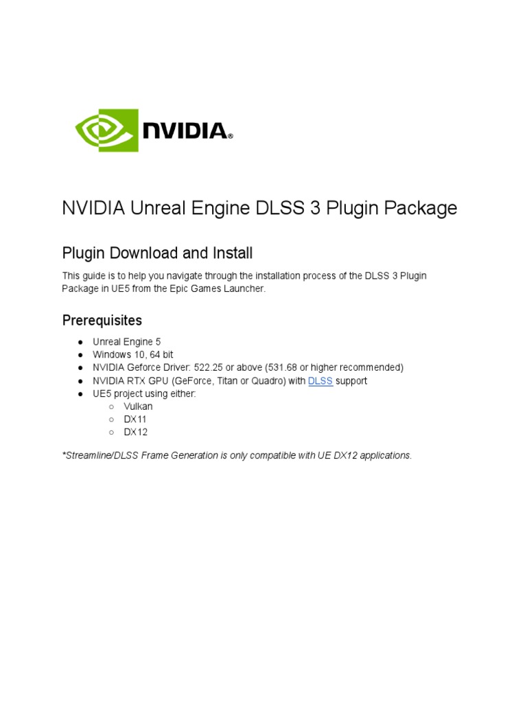 UE5 DLSS3 Plugin Installation Guide | Download Free PDF | Computer Engineering | Software