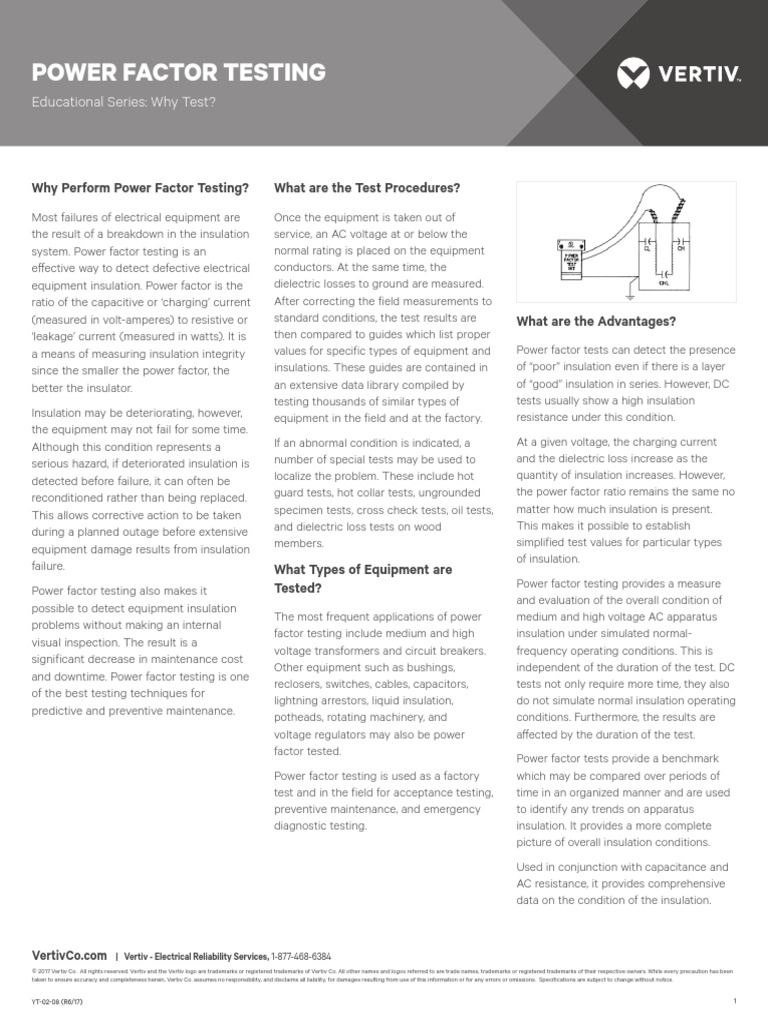 Power Factor Testing Pdf Insulator Electricity Metrology