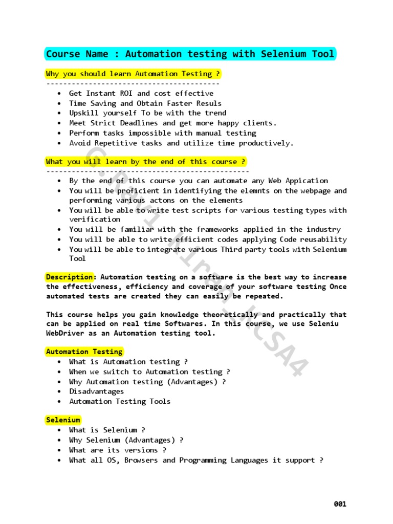 Selenium Untit | PDF | Selenium (Software) | Computer Programming