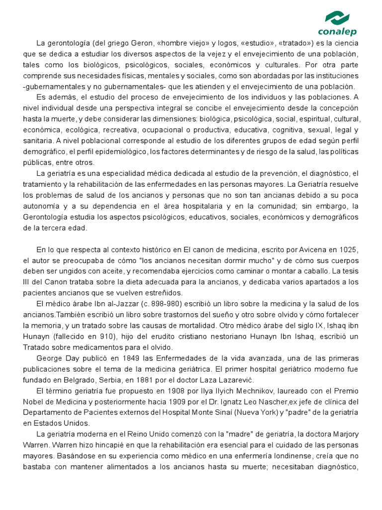Actv 1 Geria | PDF | Geriatría | Gerontología