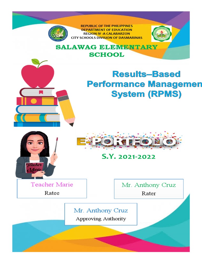 Teacher's RMPS E-Porfolio Editable Template in Word File - Portrait 2022 | PDF | Learning ...