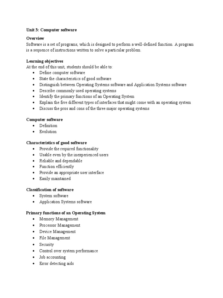 Unit 3 Computer Software | PDF Unit 3 Computer Software | PDF
