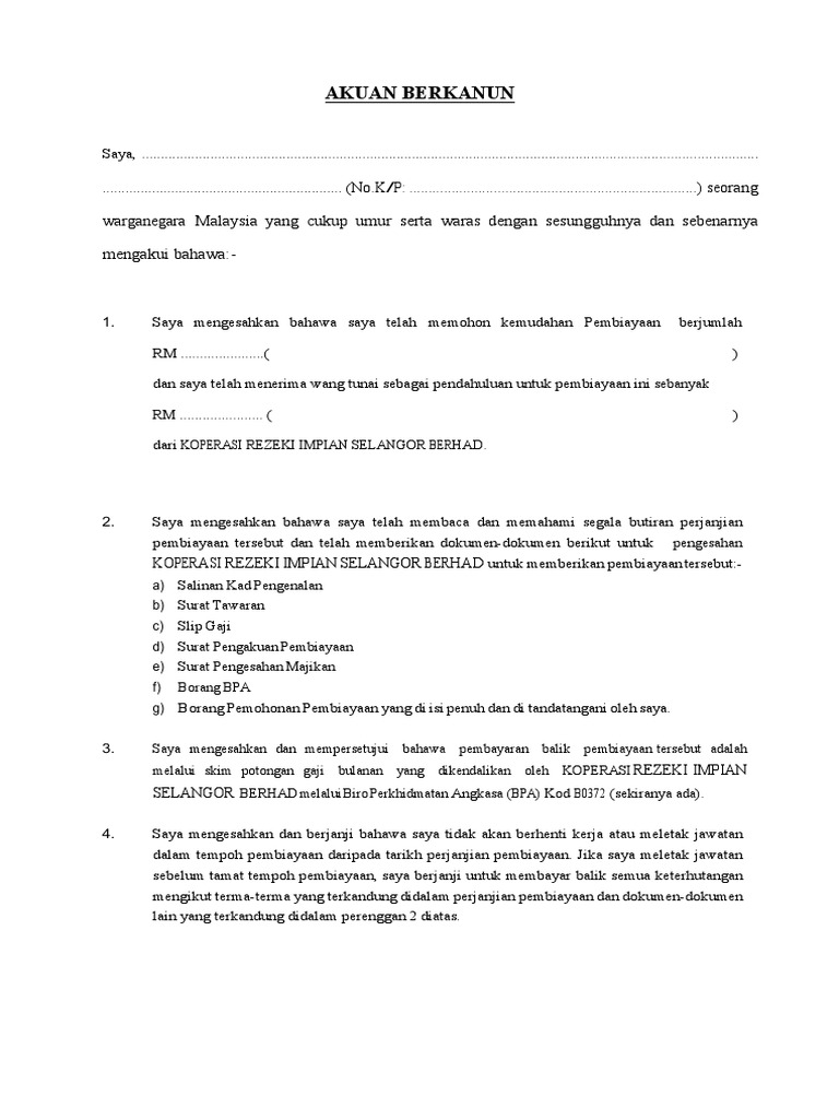 KRIS Surat Sumpah | PDF