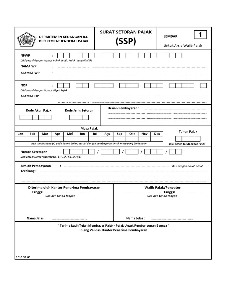 BLANKO-SSP Lembar 1 | PDF