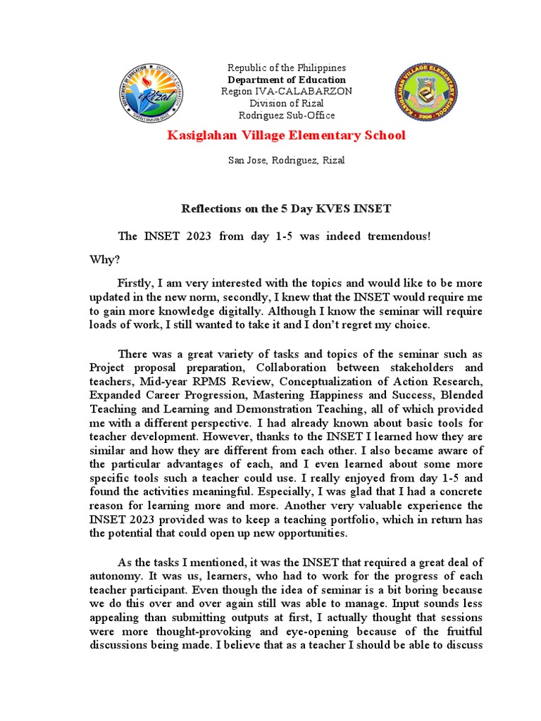 Teacher Reflection Journal | PDF | Teachers | Learning