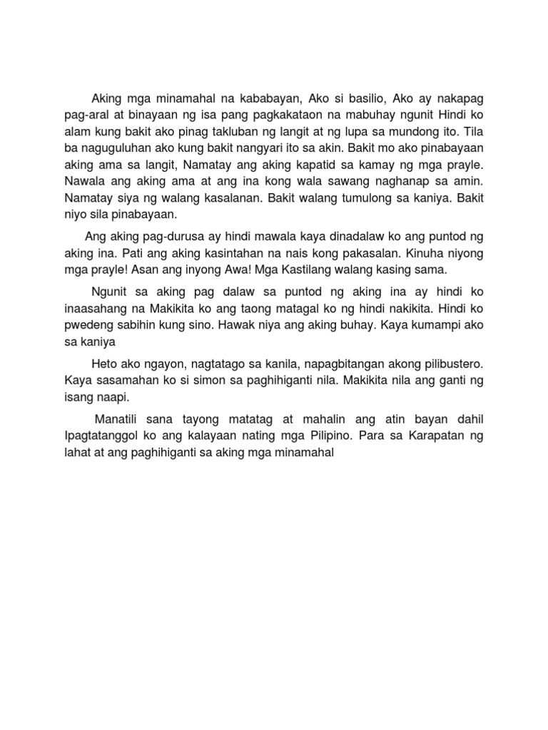 Filipino Final Monologue (Autorecovered) | PDF
