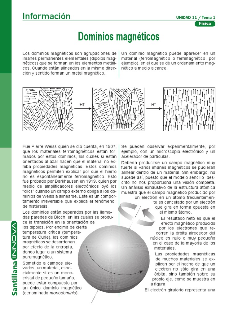 Dominios Magnéticos en Materiales Ferromagnéticos | PDF ...