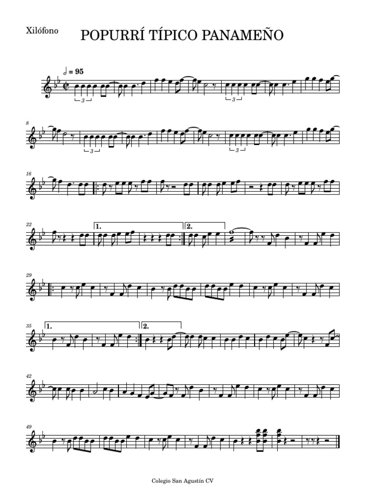 POPURRÍ TÍPICO PANAMEÑO-Xilófono111 | PDF