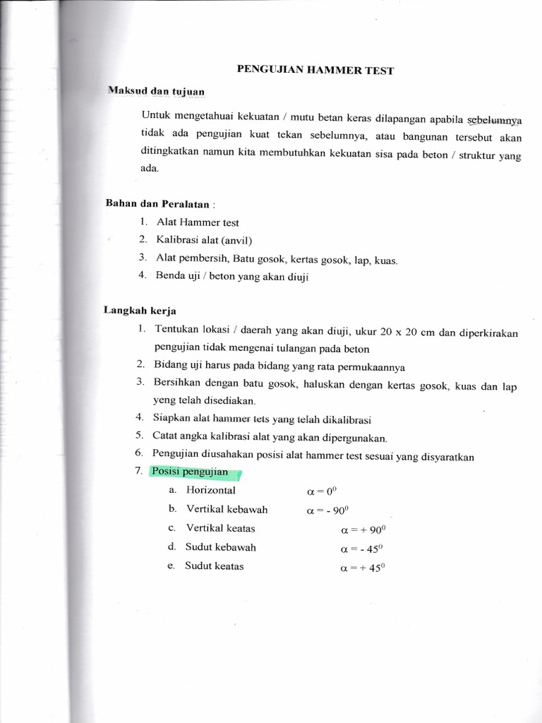 Hammer Test Tabel & Contoh - 3 | PDF