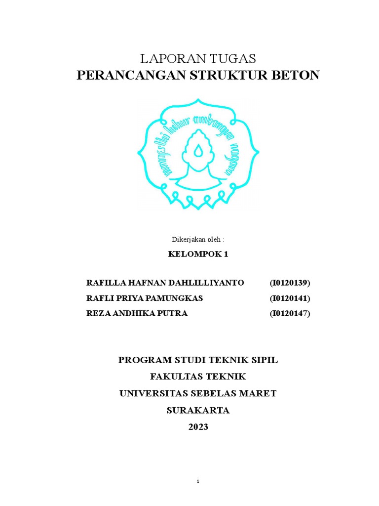 Laporan Tugas Perancangan Struktur Beton_Kelompok 1_Kelas E 2023 | PDF