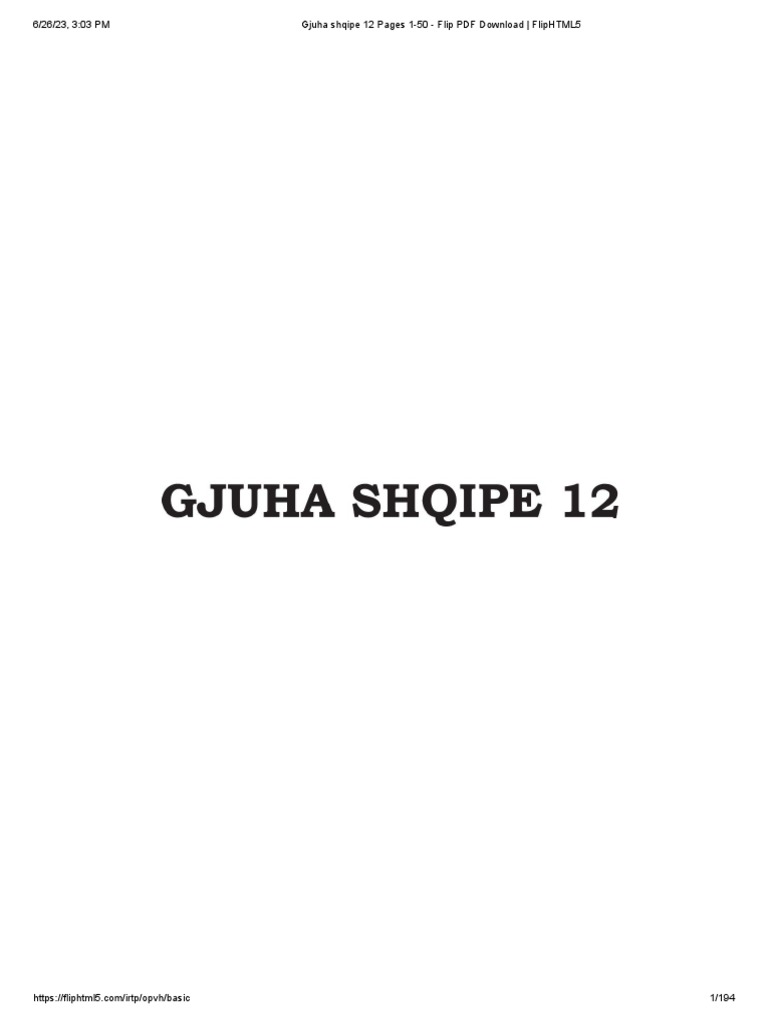 Gjuha Shqipe 12 | PDF