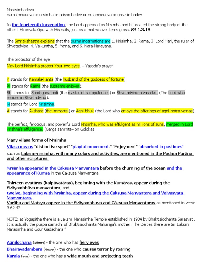 Narasimhadeva | PDF | Krishna | Hinduism