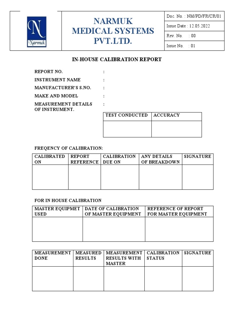 CALIBRATION Report | PDF