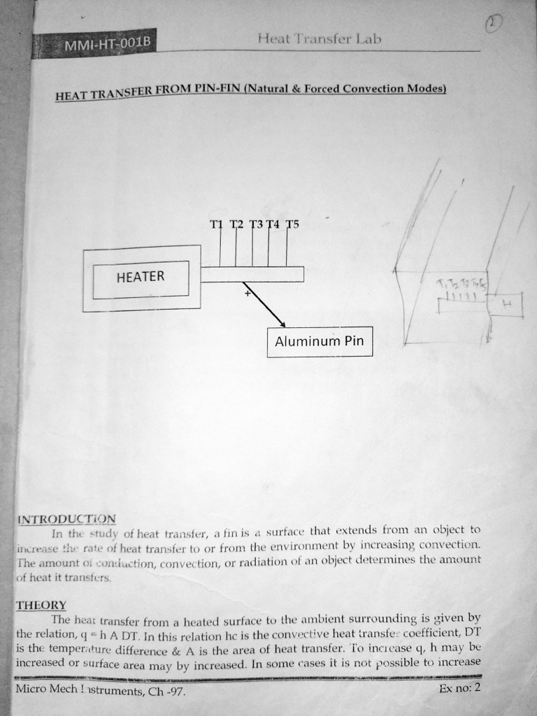 HEAT TRANSFER FROM PIN-FIN (Natural and Forced Convection Modes) | PDF HEAT TRANSFER FROM PIN-FIN (Natural and Forced Convection Modes) | PDF