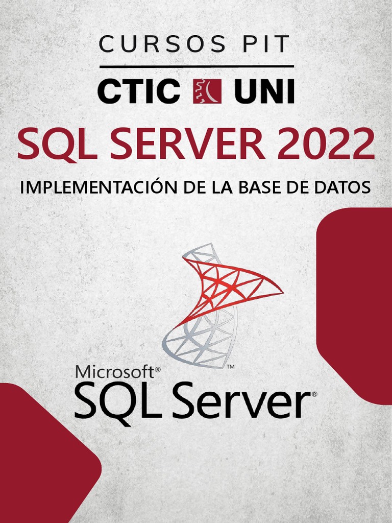 Manual SQL Server 2022 Pit - Implementación | PDF | Servidor SQL de Microsoft | Bases de datos