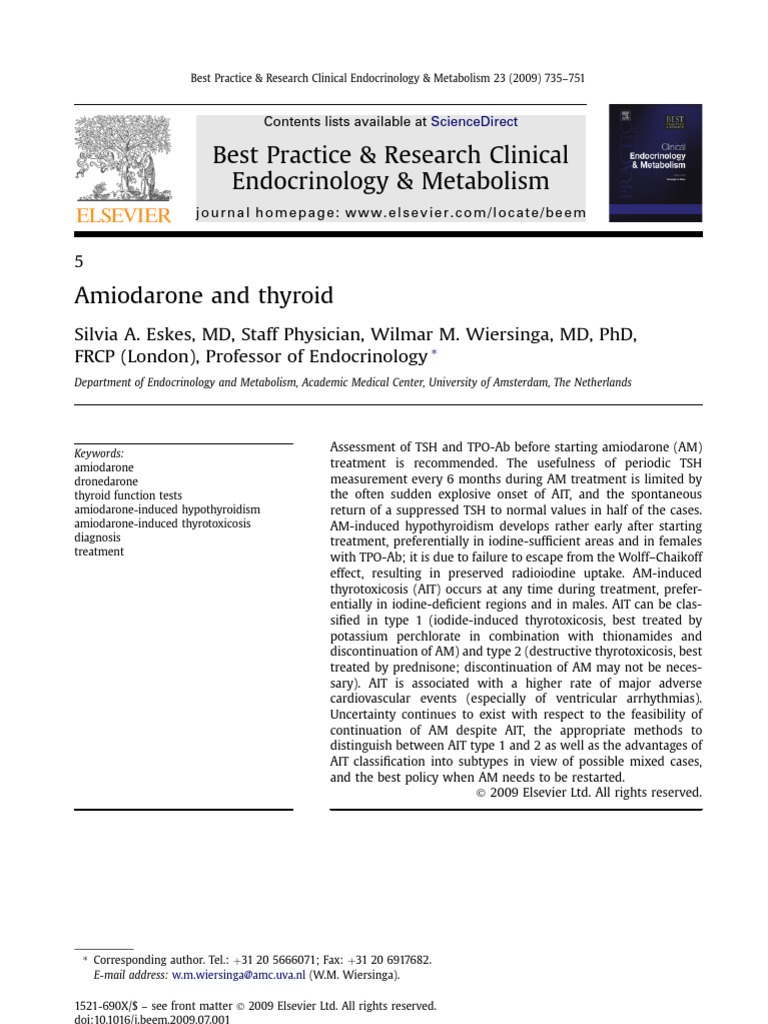 Amiodarone and Thyroid Function | PDF | Hyperthyroidism | Thyroid