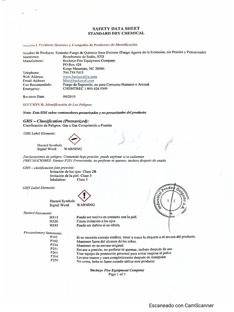 Hoja de Seguridad MSDS - CO2 | PDF