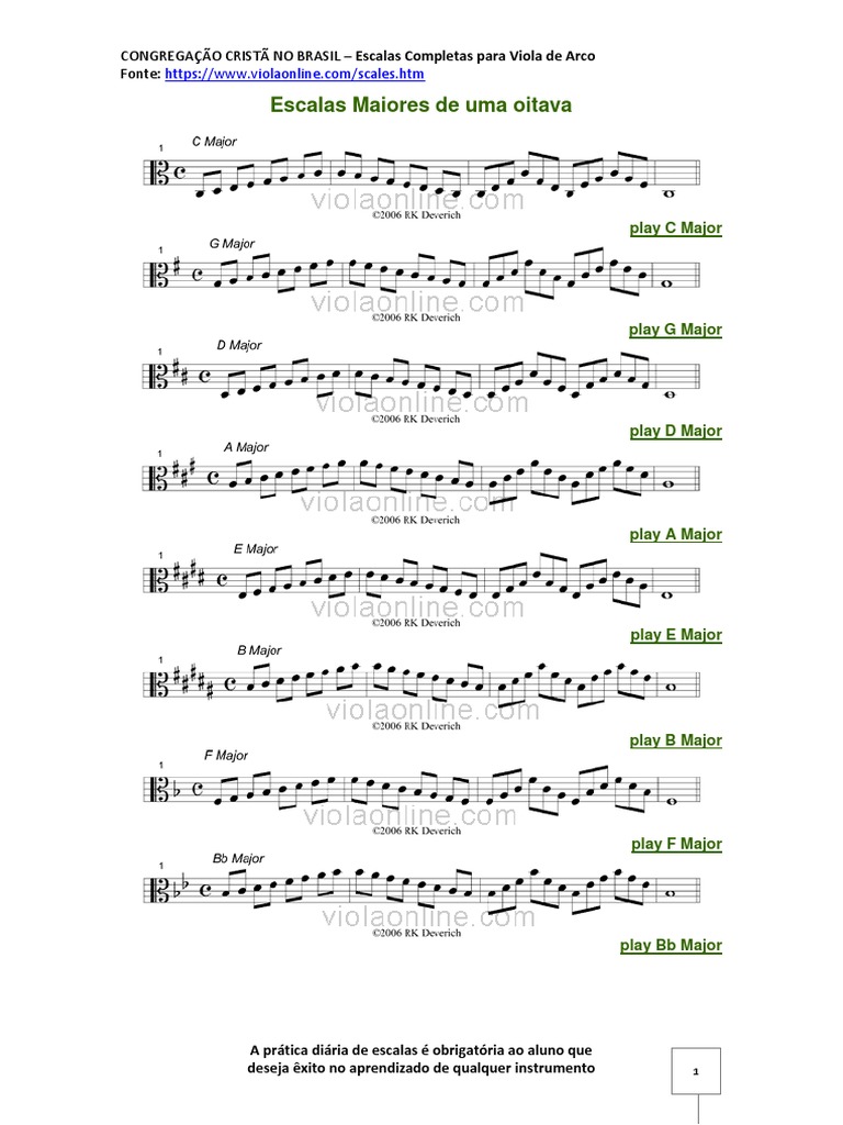 CCB - Escalas Completas - Viola de Arco REV01 | Download grátis PDF | Elementos da música ...