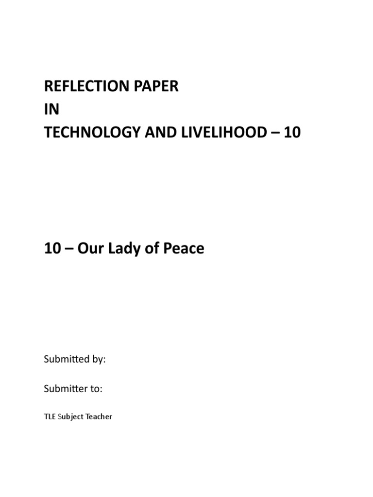Reflection paper for TLE 10 | PDF | Pasta | Meat