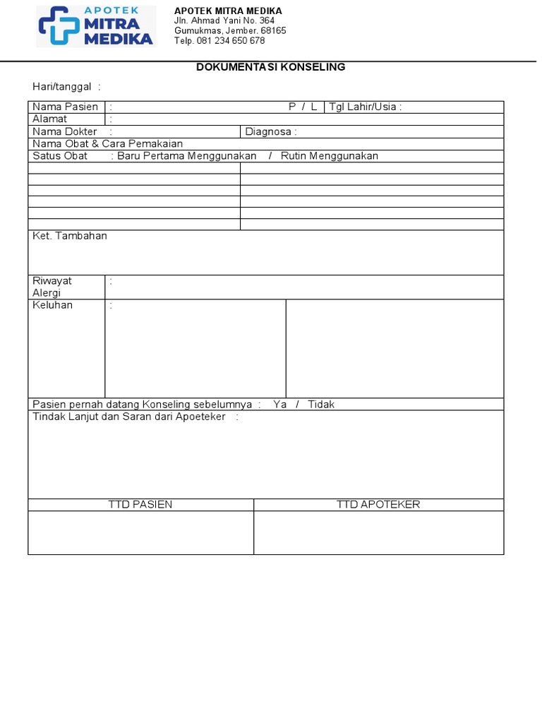 Form Konseling | PDF | Kesehatan Holistik