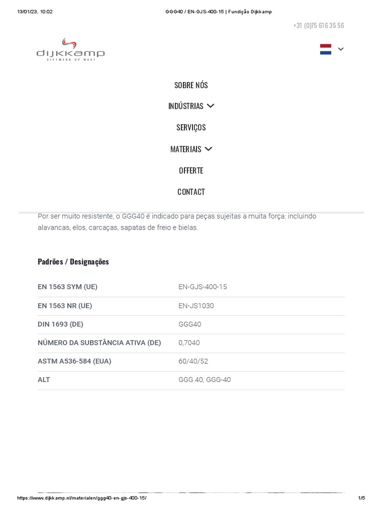GGG40: Propriedades e Aplicações | PDF | Fundição (metalurgia) | Setor ...