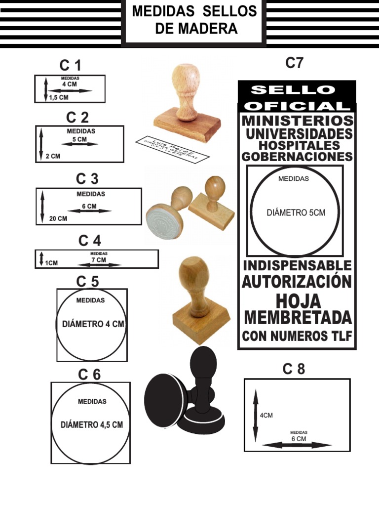 Medidas de Sellos de Madera | PDF