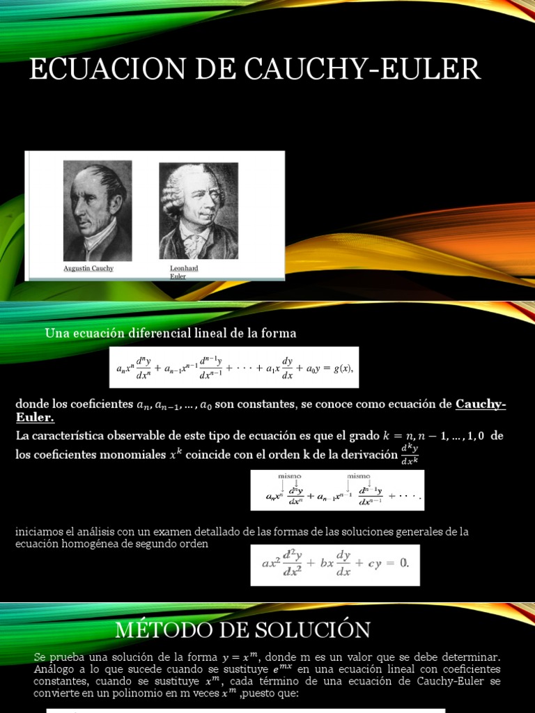 ECUACION DE CAUCHY-euler | PDF | Ecuaciones | Ecuación cuadrática