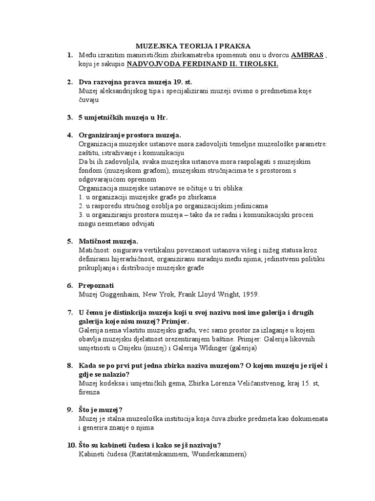 Muzejska Teorija I Praksa | PDF