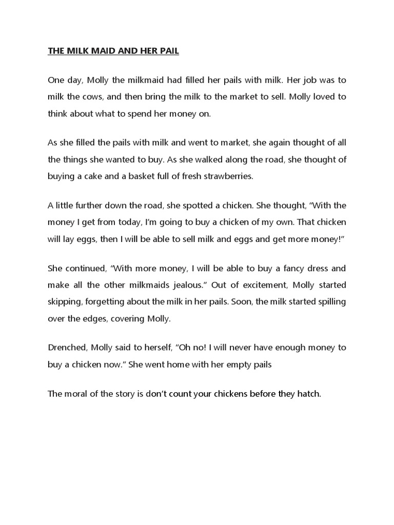 THE MILK MAID AND HER PAIL | PDF