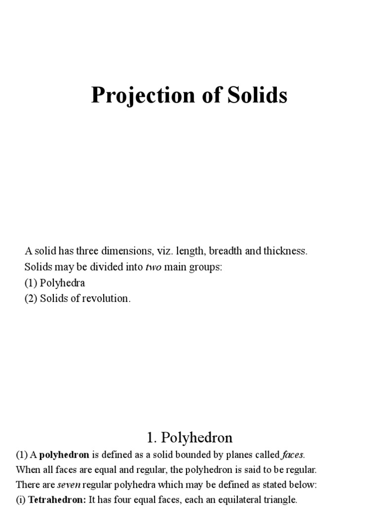 Projection of Solids (Revised) | PDF | Geometric Objects | Elementary ...