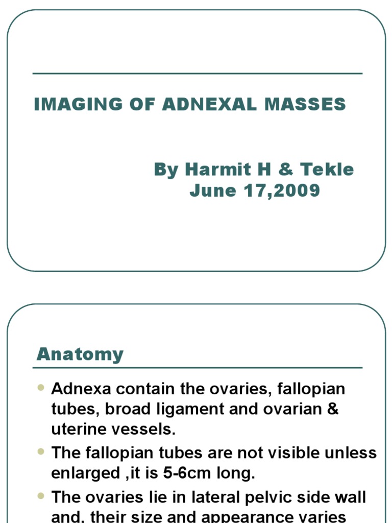 Imaging of Adnexal Masses123 | PDF | Ovary | Medical Imaging