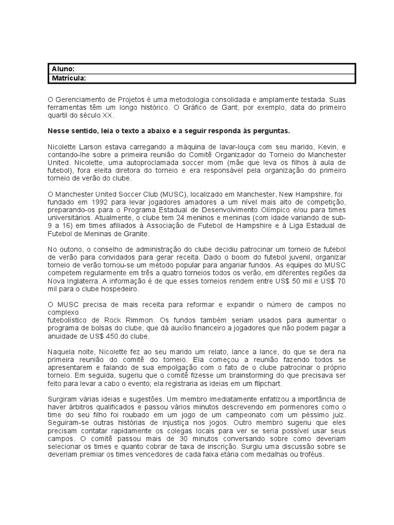 Atividade Ativa Gerenciamento de Projetos - 2023 v2 | PDF