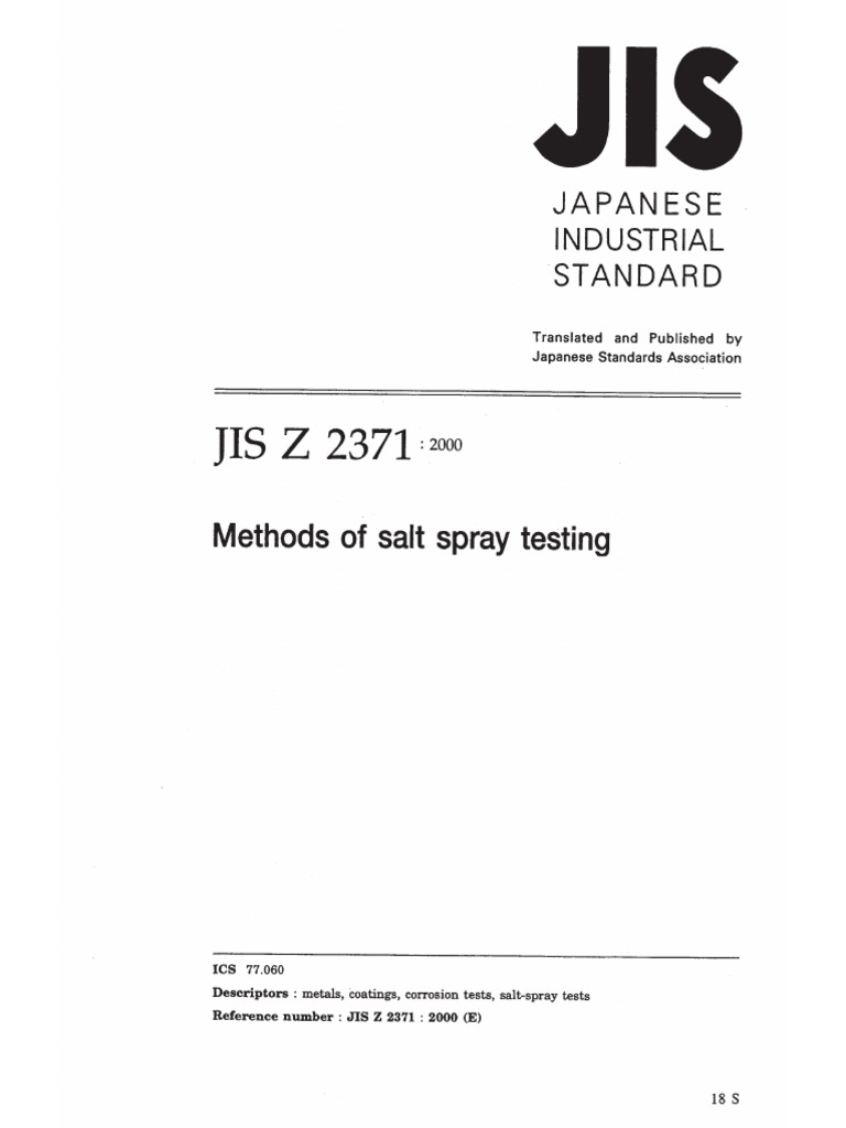 Salt Spray Testing Methods | PDF