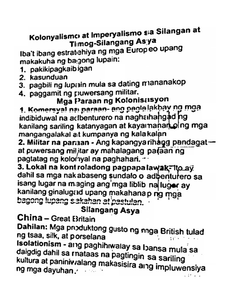 Aralin Panlipunan Grade 7 Q4 Reviewer | PDF