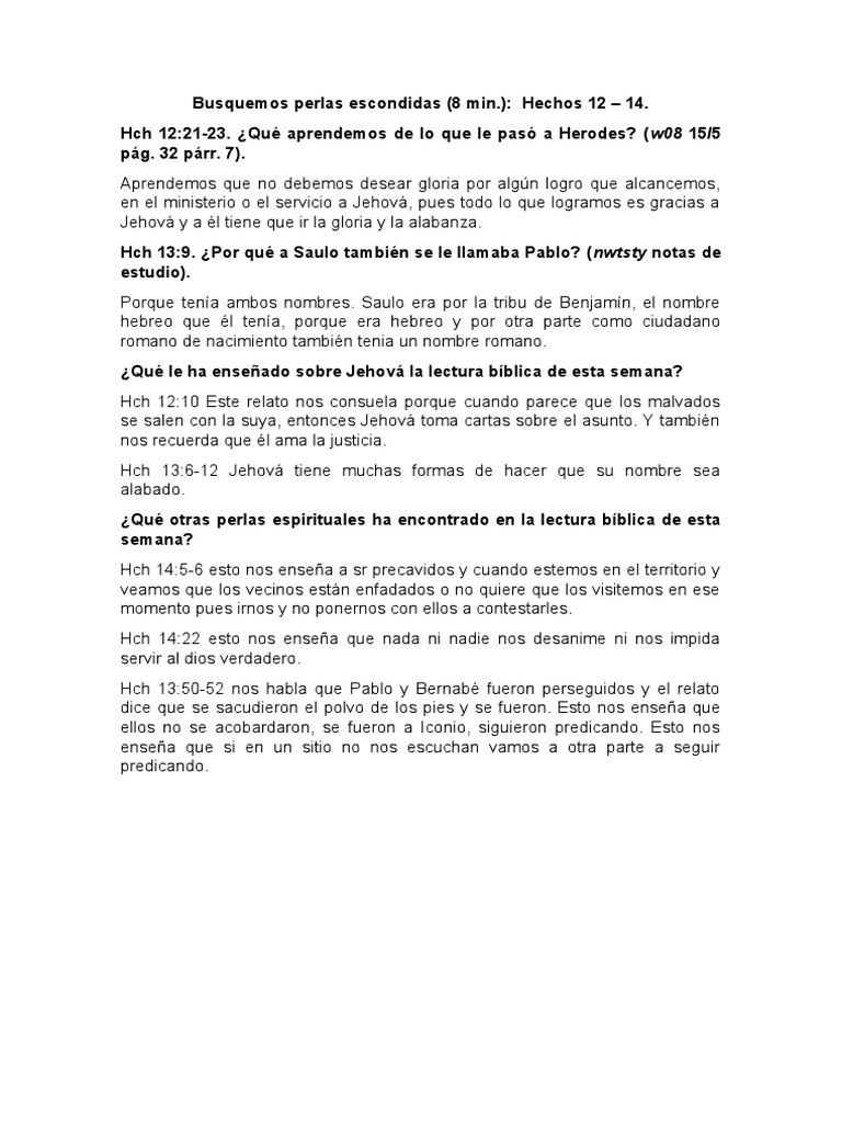 Hechos 12, 14 | PDF