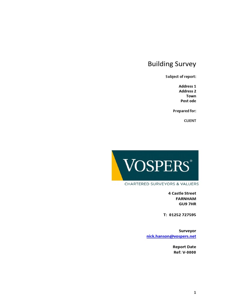Vospers Building Survey Sample | PDF | Roof | Ventilation (Architecture)