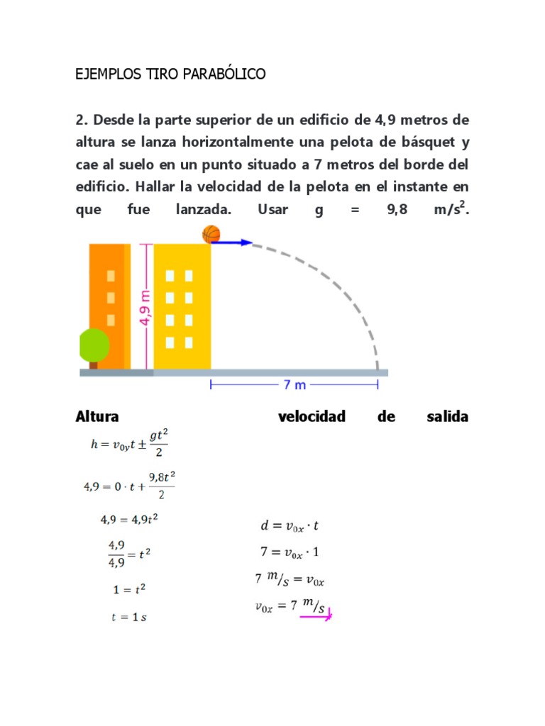 Ejemplos de Tiro Parabólico y Cálculos | PDF