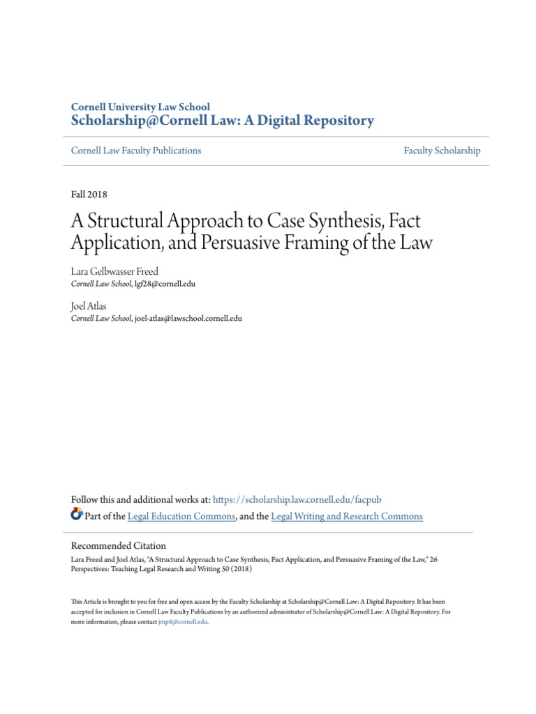 Case Synthesis and Legal Framing Guide | PDF | Plea | Precedent
