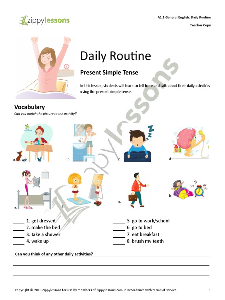 Daily Routine Preview | PDF | English Language | Learning
