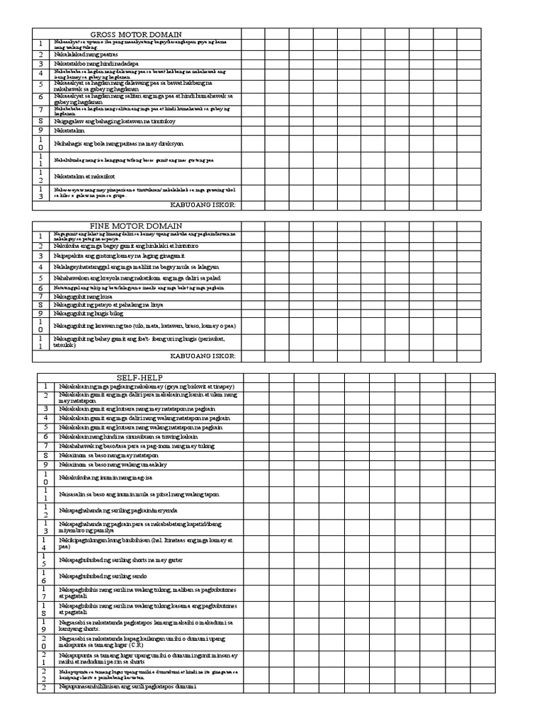 ECCD Pre Test - Individual | PDF