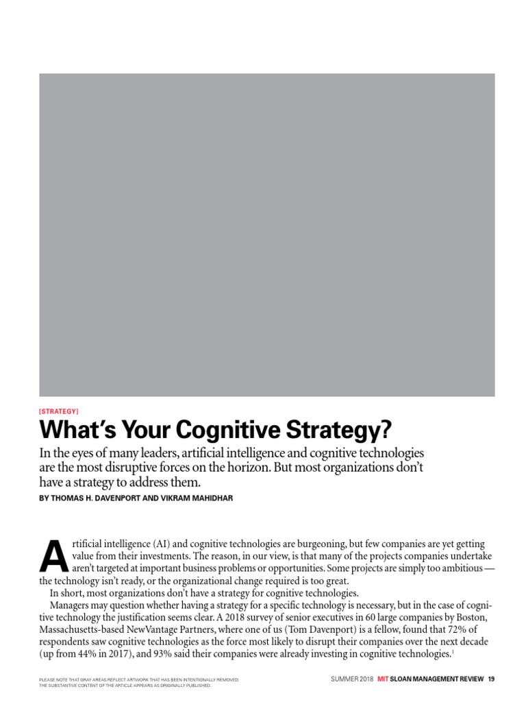 Developing a Cognitive Strategy | PDF | Artificial Intelligence ...