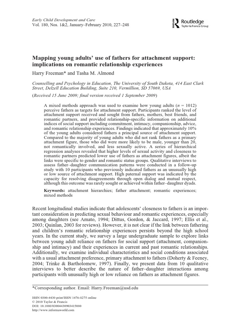 Freeman 2010 | PDF | Attachment Theory | Adolescence