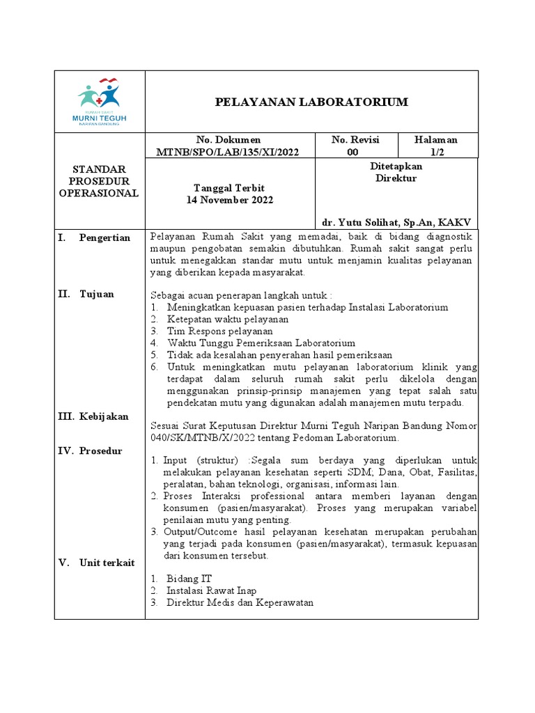 Pelayanan Laboratorium | PDF | Bisnis