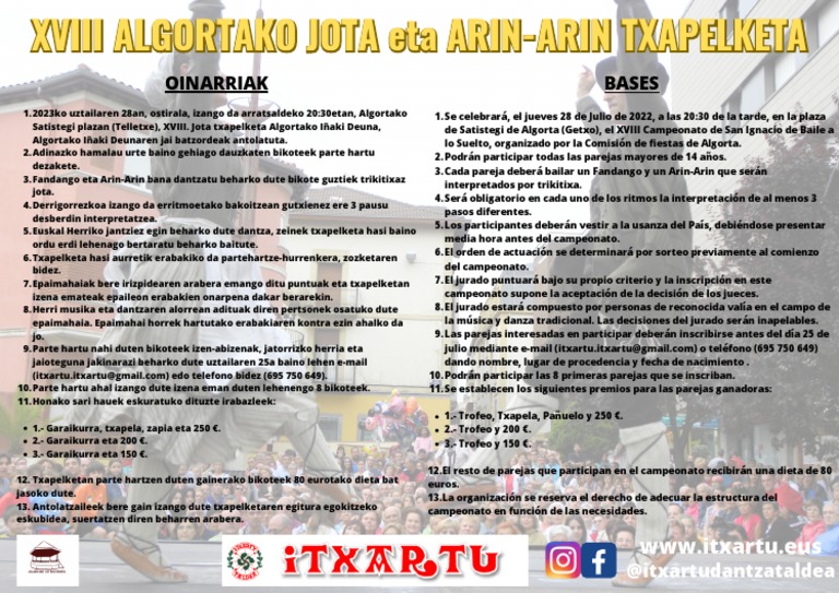 Campeonato de Jota y Arin-Arin | PDF | Política de españa | País Vasco (Comunidad Autónoma)